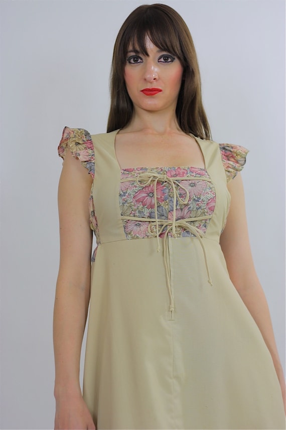 60s 70s prairie dress cottagecore Floral Tiered ruffl… - Gem