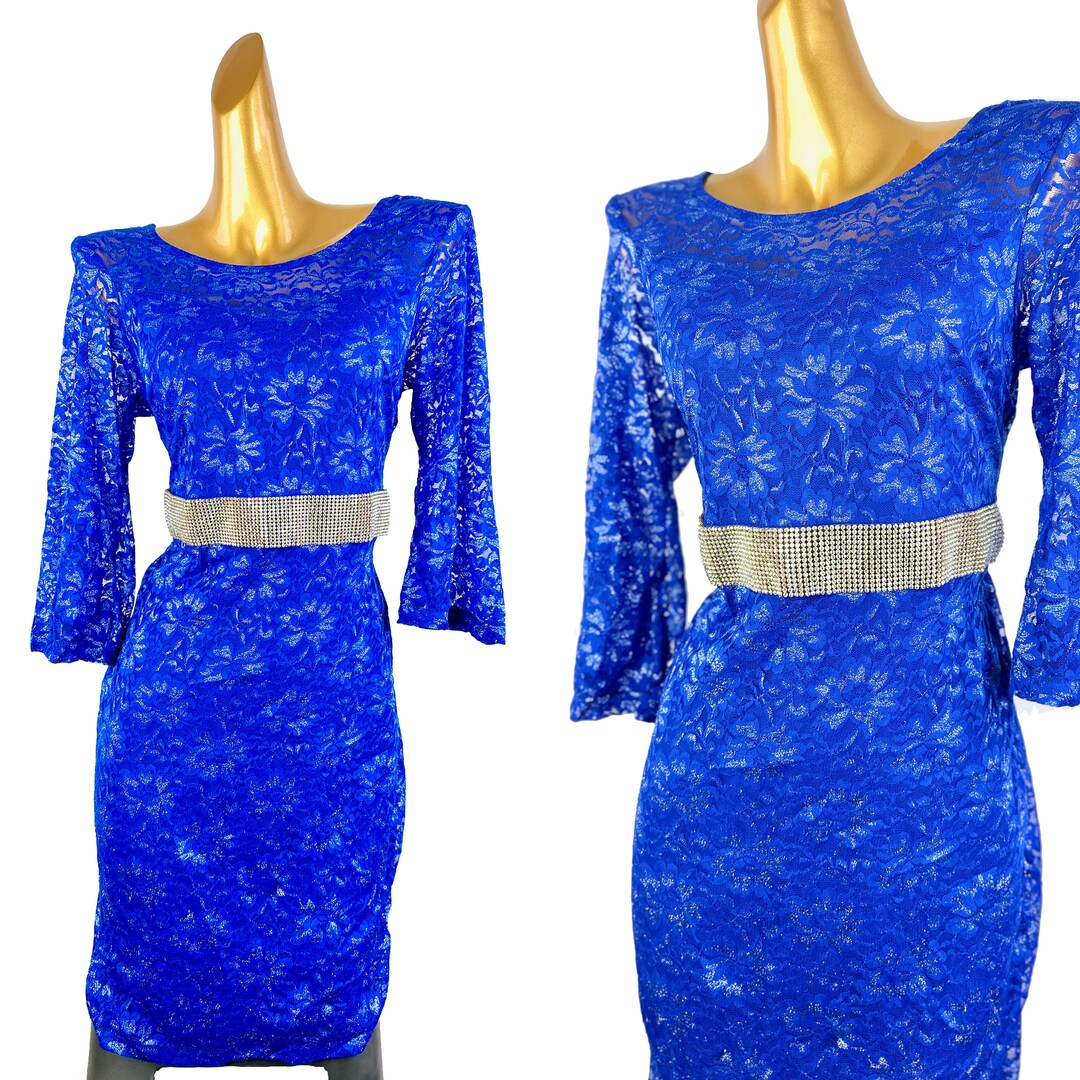 90s Prom Dress Formal Elegant Party Cocktail Homecoming Dress Blue Size ...