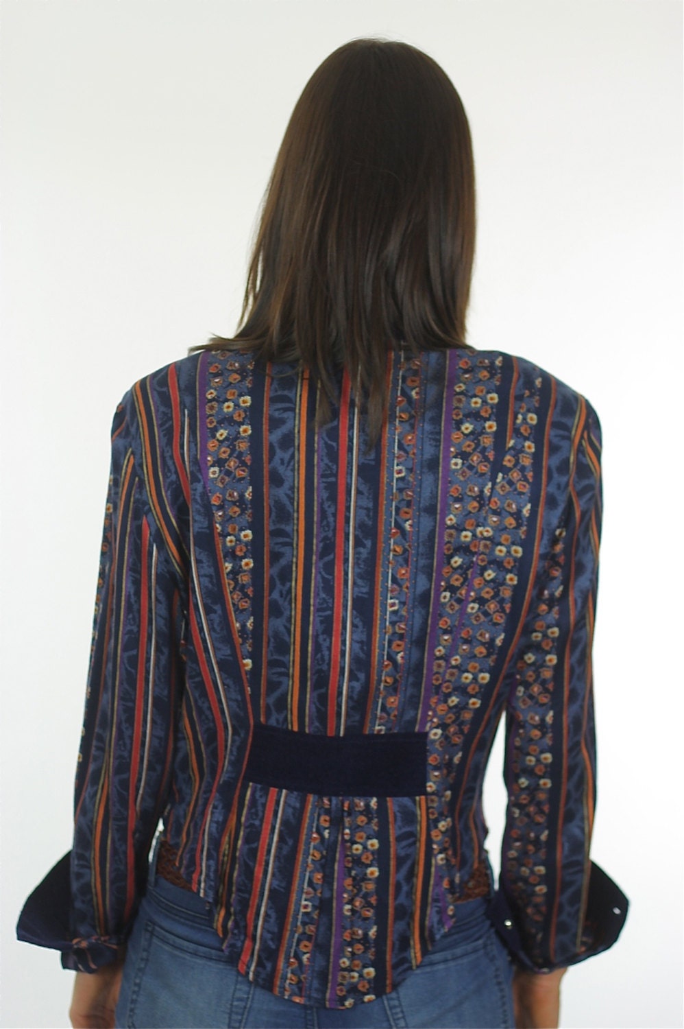 70s Boho Blazer Jacket Paisley Bohemian Velvet Festival Hippie Cropped ...