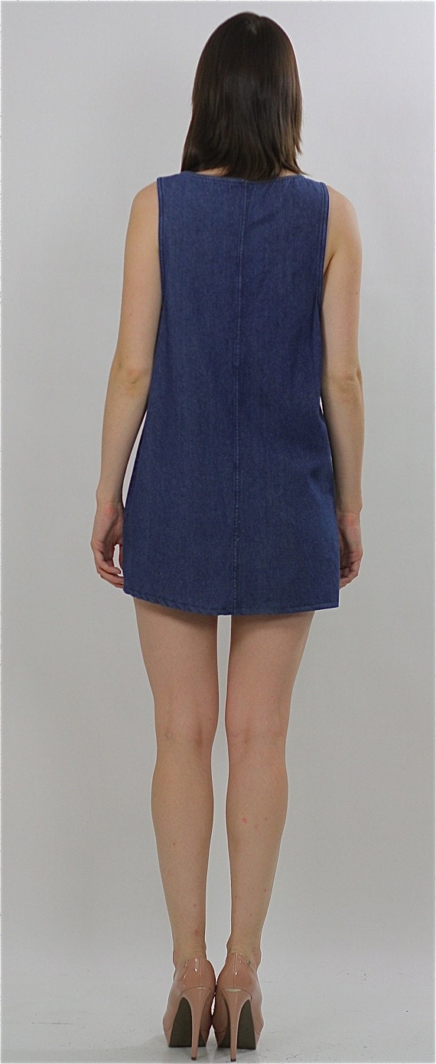 Vintage 90s Grunge Boho Denim Mini Dress - Etsy