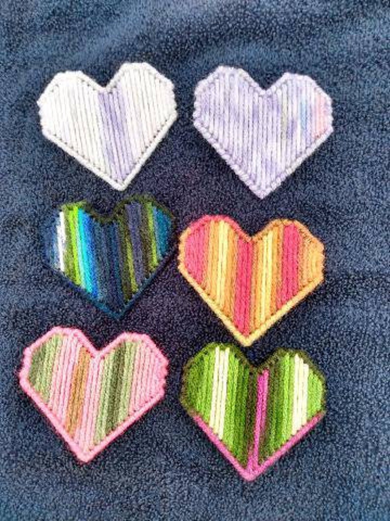 Valentine Pins in Various Colors Plastic Canvas Heart Pins - Etsy