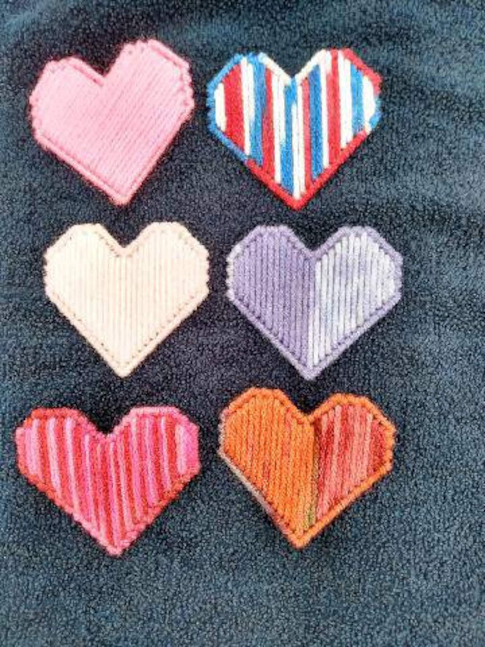 Valentine Pins in Various Colors Plastic Canvas Heart Pins - Etsy
