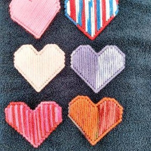 Valentine Pins in Various Colors, Plastic Canvas Heart Pins, Plastic ...