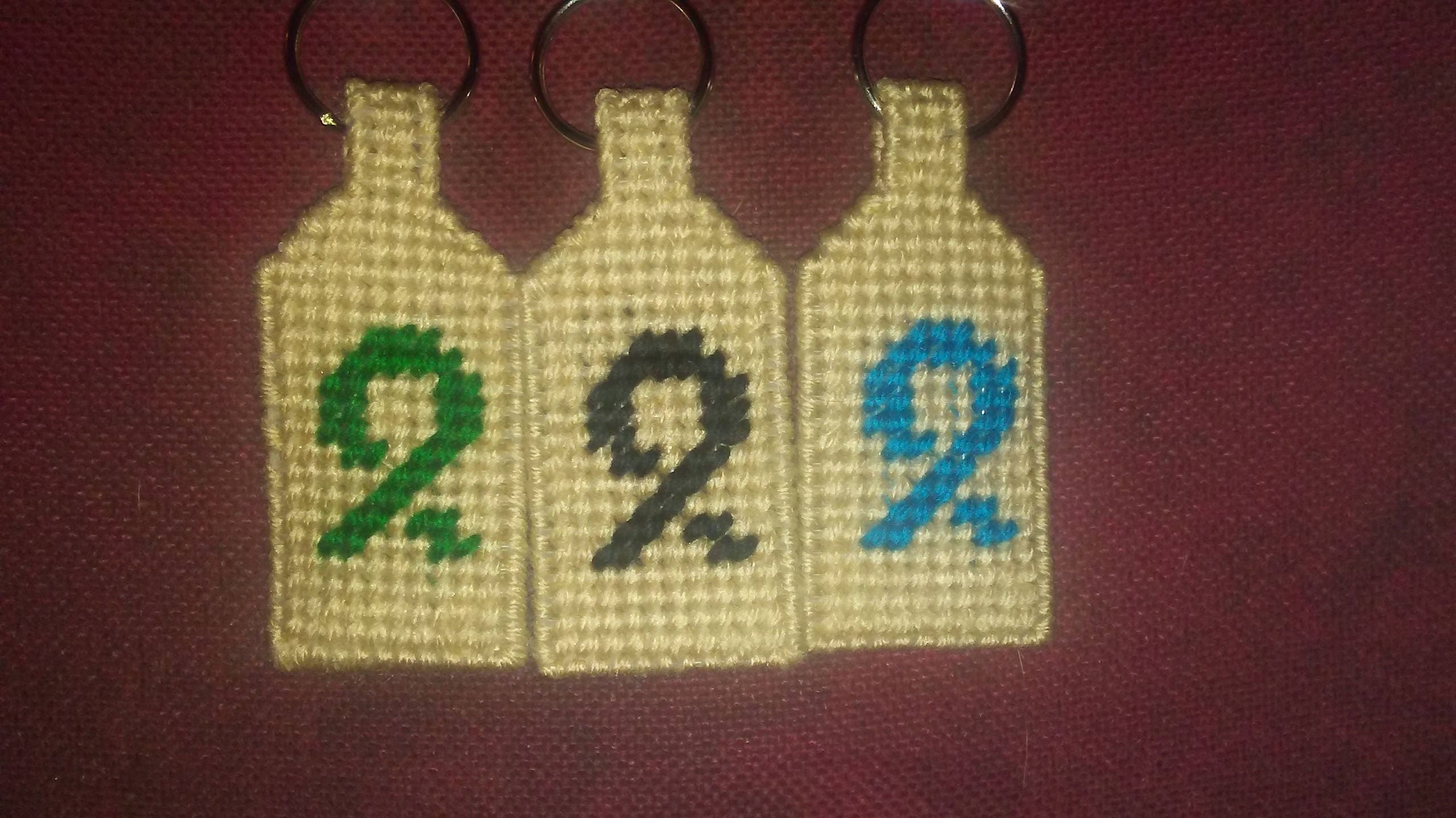 Handmade Plastic Canvas Cancer Awareness Keychain - Etsy