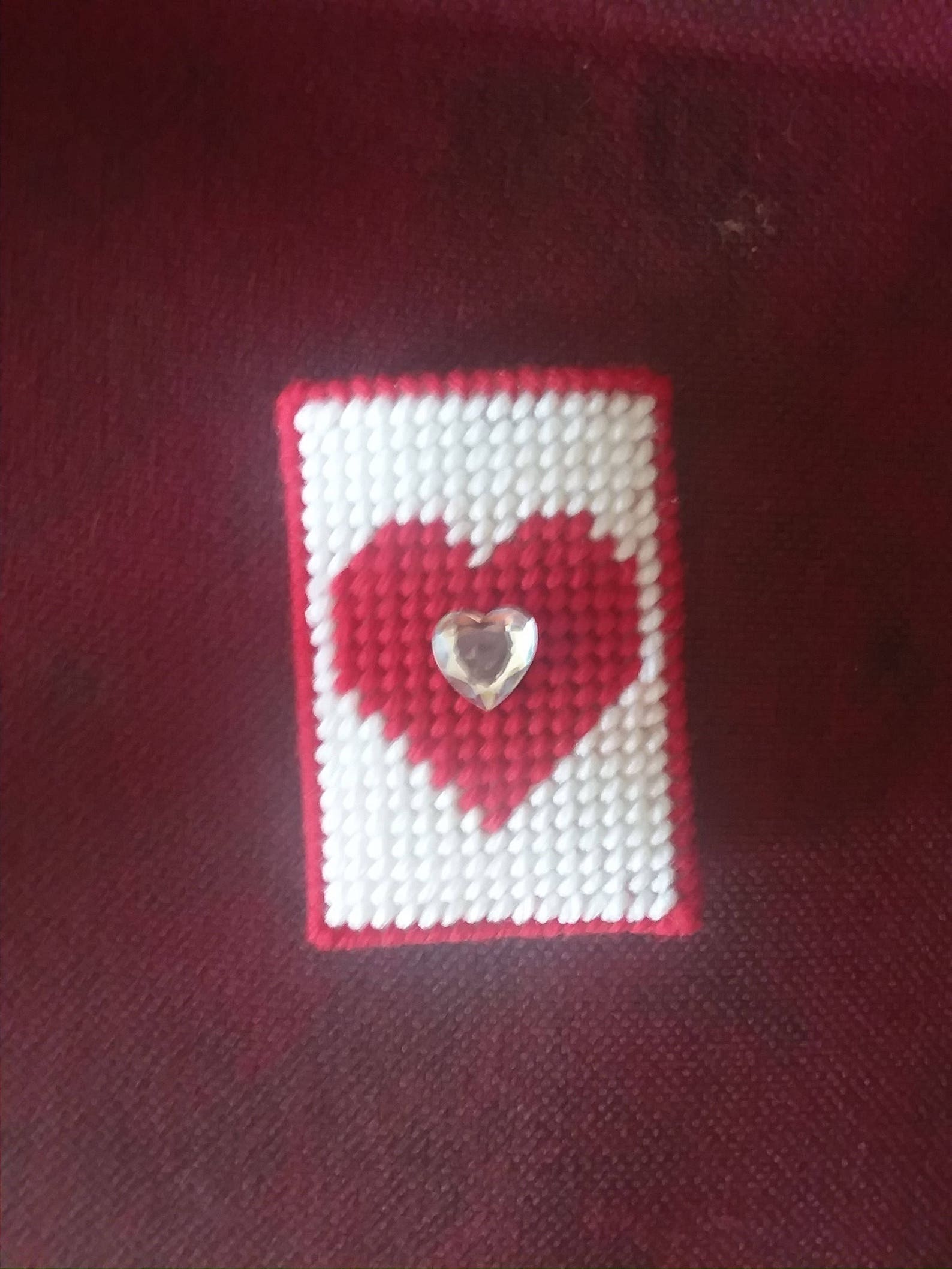 Handmade Plastic Canvas Heart Gift Card Holder in Red pink or | Etsy
