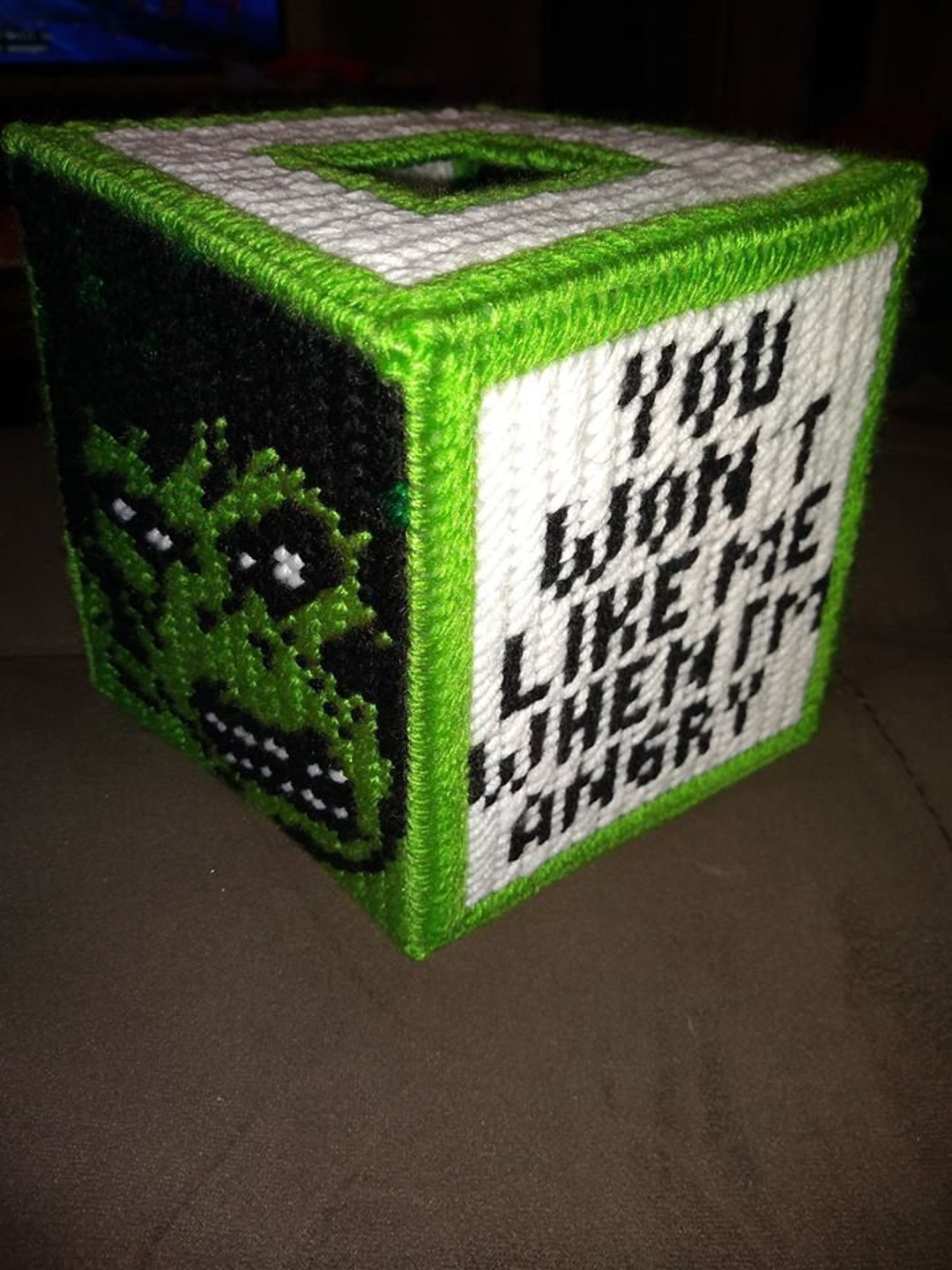 Made to Order: Handmade Incredible Hulk Tissue Cover Plastic Canvas - Etsy