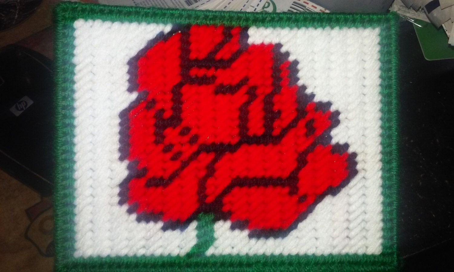 Made to Order: Handmade Plastic Canvas Rose Coasters - Etsy