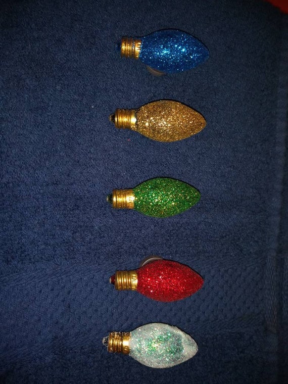 Handmade Glitter Christmas Bulb Magnets | Etsy