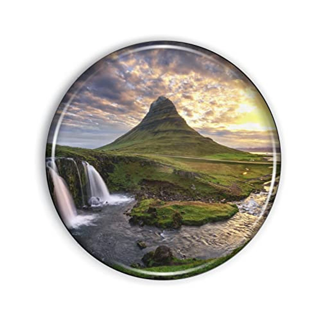 Iceland Refrigerator Magnet: Epoxy Dome, Strong & Flexible (1.1 Inch ...