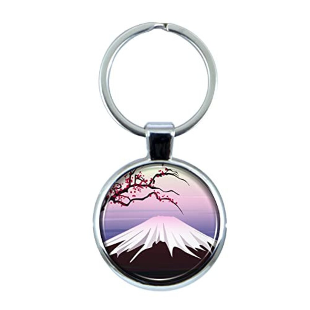 Japan Keychain With Epoxy Dome and Metal Keyring - Etsy