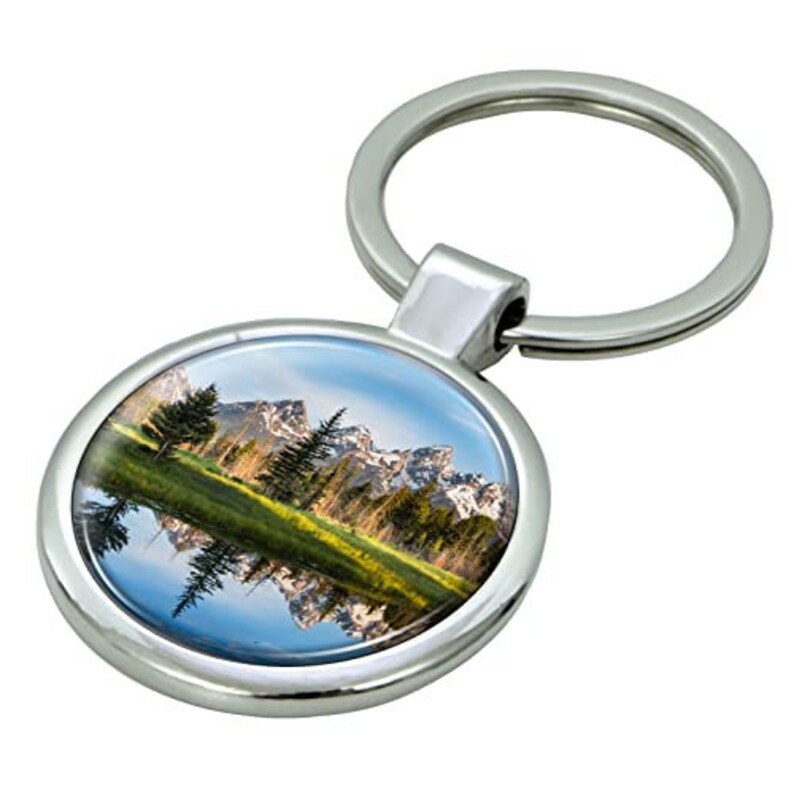 Grand Teton National Park Keychain With Epoxy Dome and Metal Keyring - Etsy