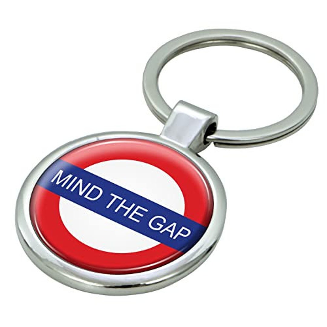 Mind the Gap Keychain With Epoxy Dome and Metal Keyring - Etsy