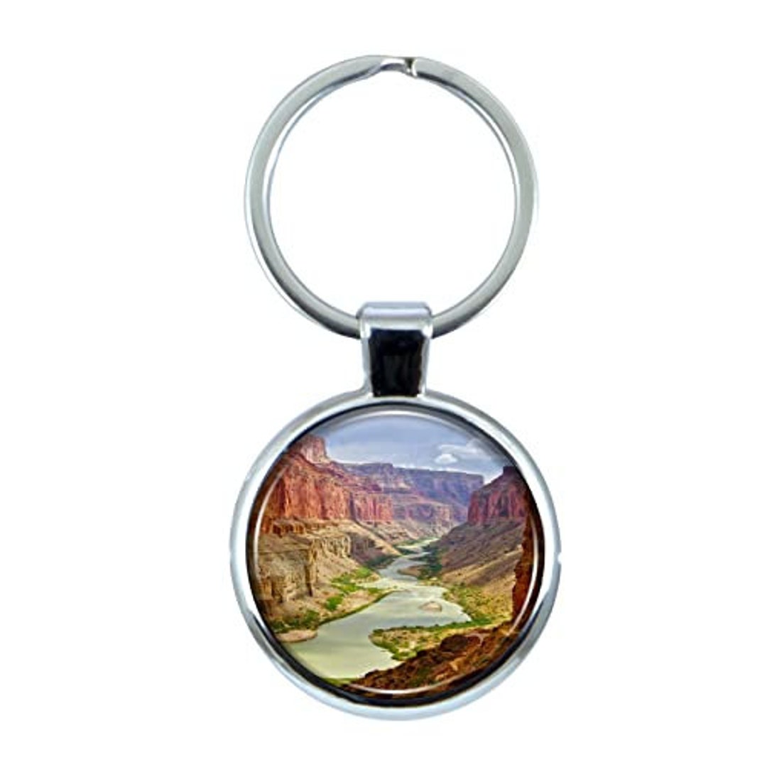 Grand Canyon Keychain With Epoxy Dome and Metal Keyring - Etsy