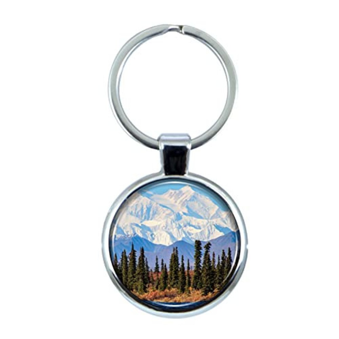 Alaska Keychain With Epoxy Dome and Metal Keyring - Etsy
