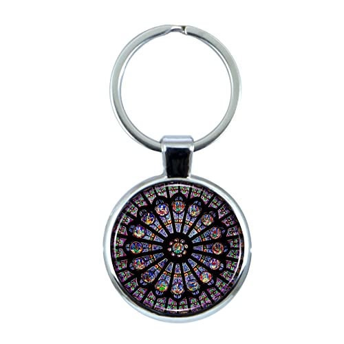 Notre Dame's Rose Window Keychain With Epoxy Dome and - Etsy