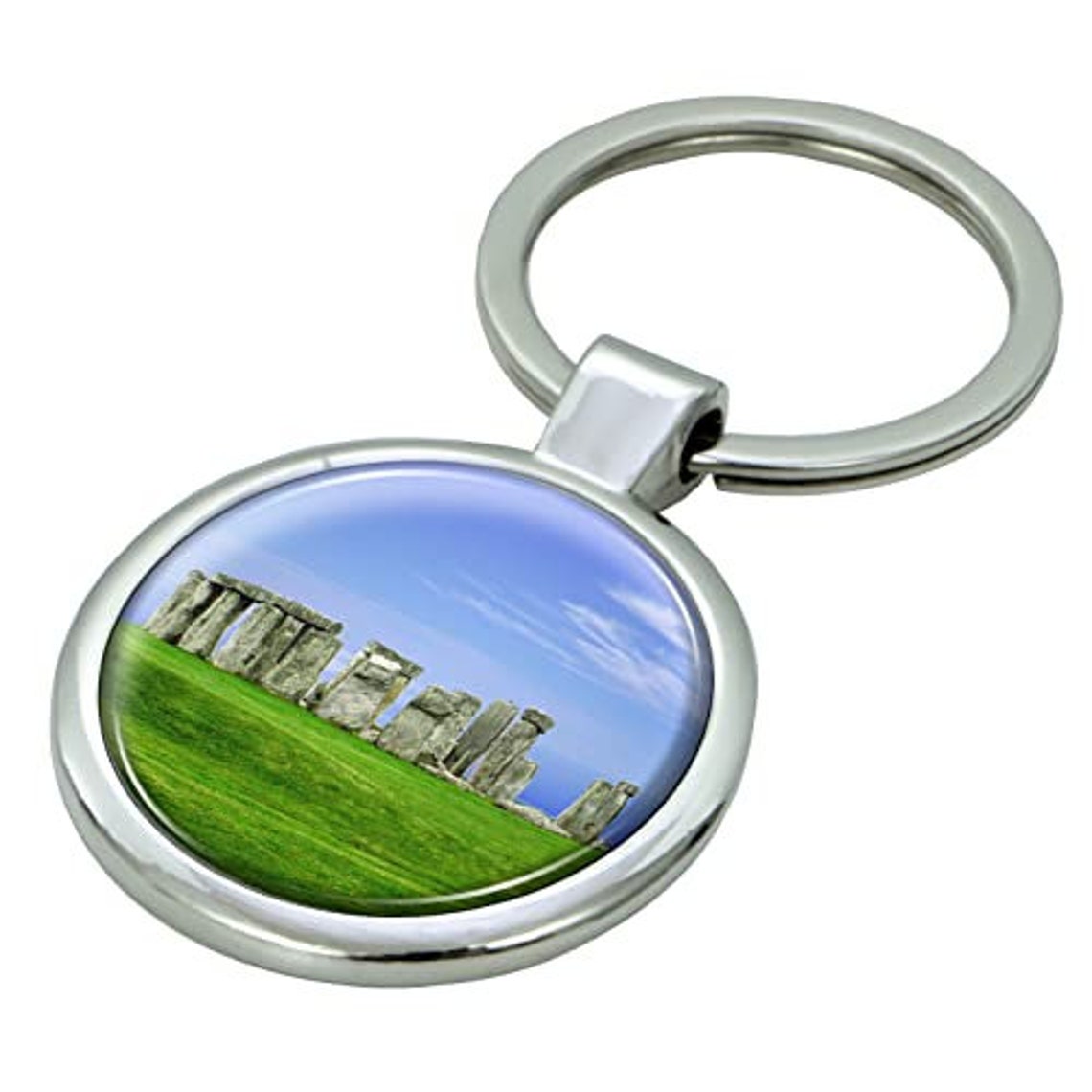 Stonehenge Keychain With Epoxy Dome and Metal Keyring - Etsy