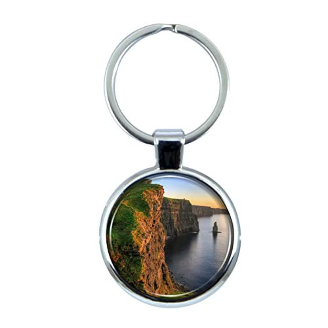 Cliffs of Moher Ireland Keychain With Epoxy Dome and Metal Keyring - Etsy