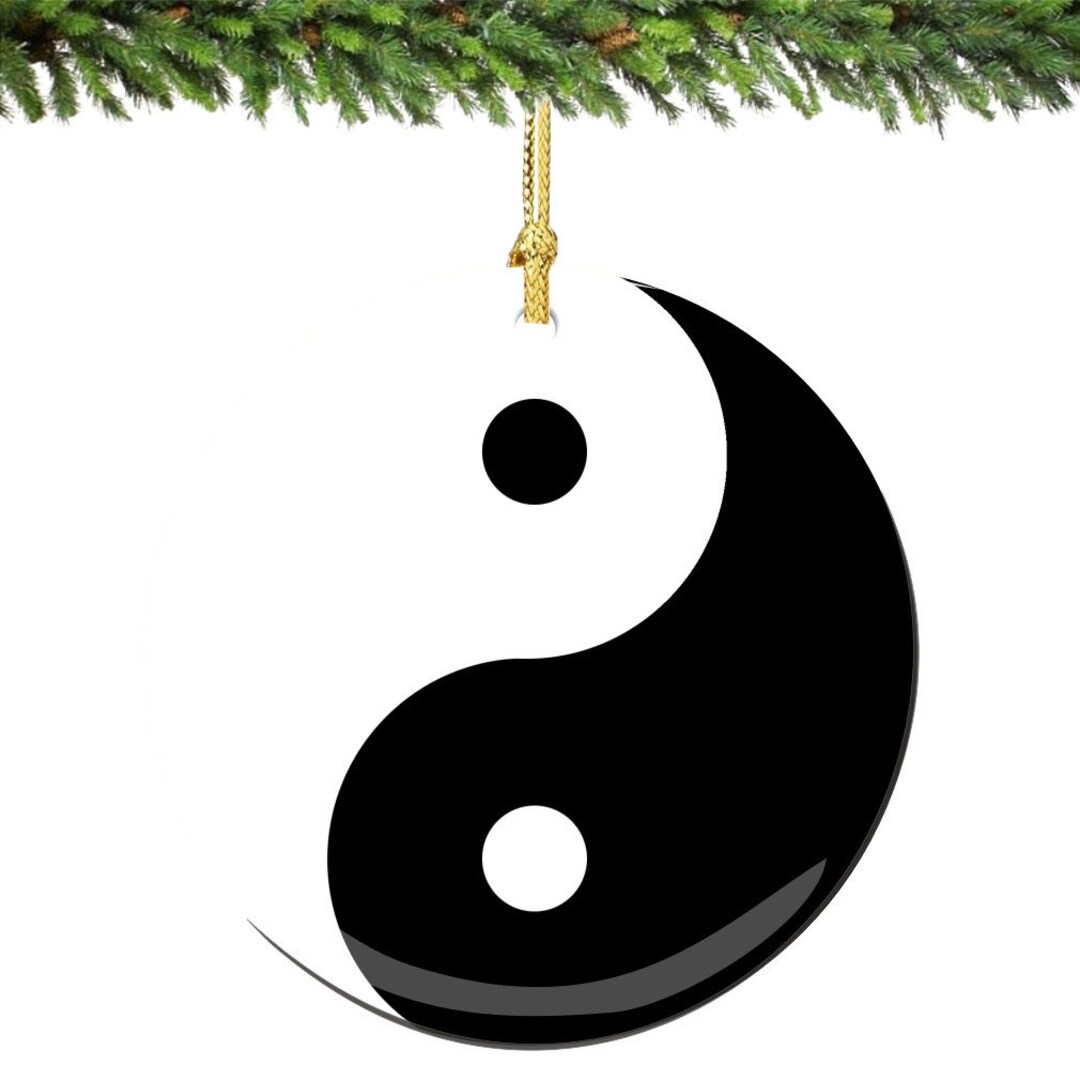 Yin Yang Christmas Ornament in Porcelain, Double Sided 2.75 Inches - Etsy