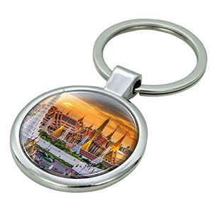 Bangkok Thailand Keychain With Epoxy Dome and Metal Keyring - Etsy