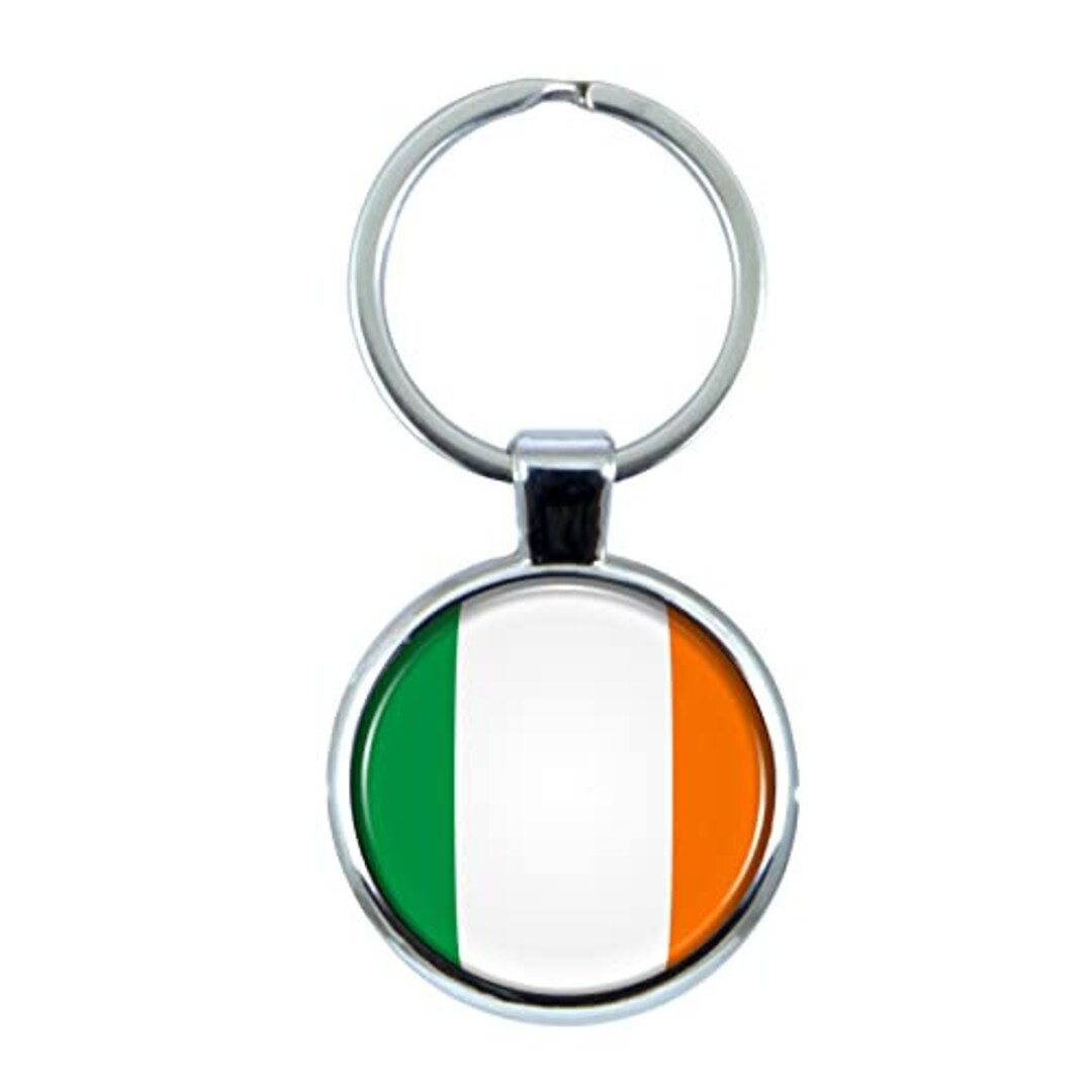 Irish Flag Keychain With Epoxy Dome and Metal Keyring - Etsy