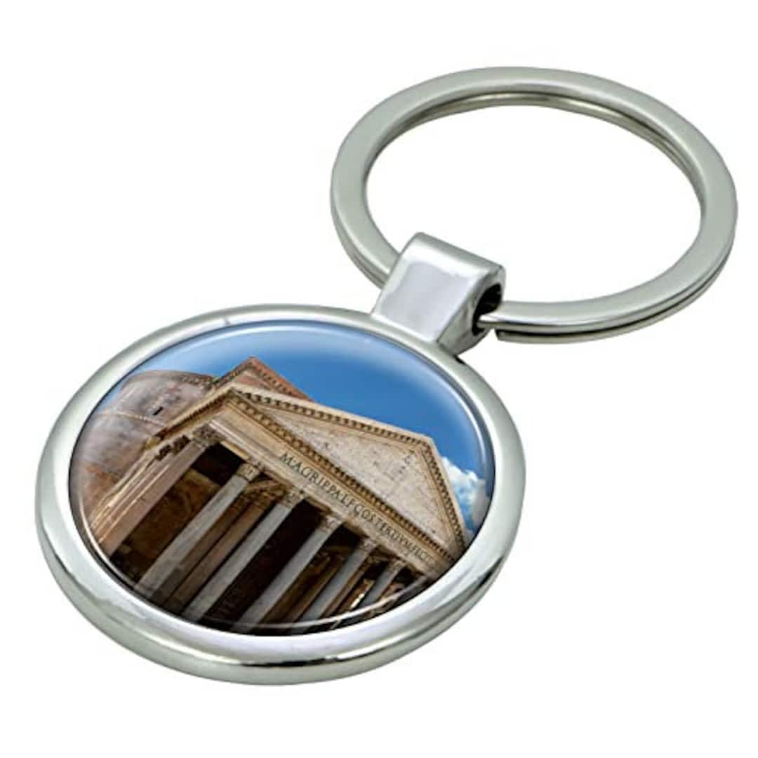 Rome Pantheon Keychain With Epoxy Dome and Metal Keyring - Etsy