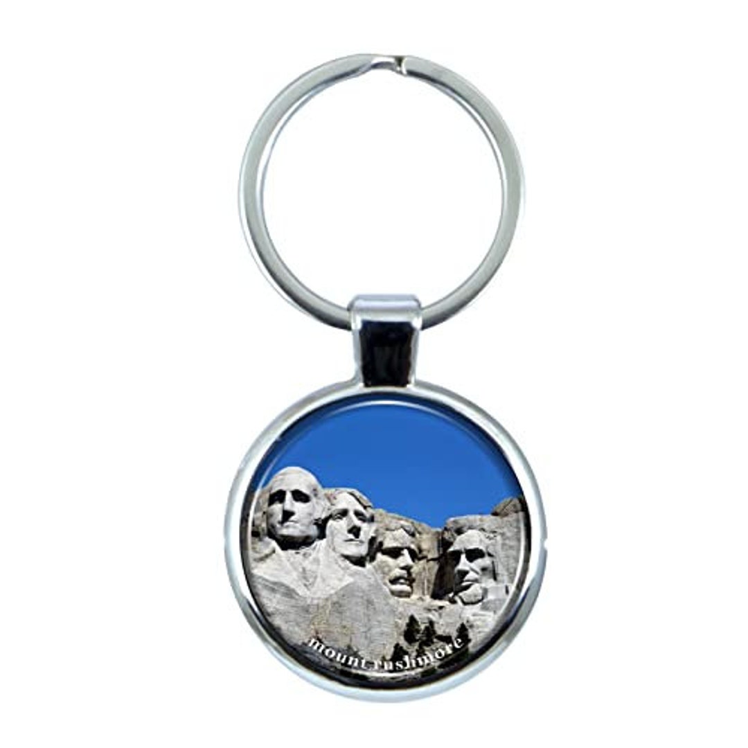 Mount Rushmore Keychain With Epoxy Dome and Metal Keyring - Etsy