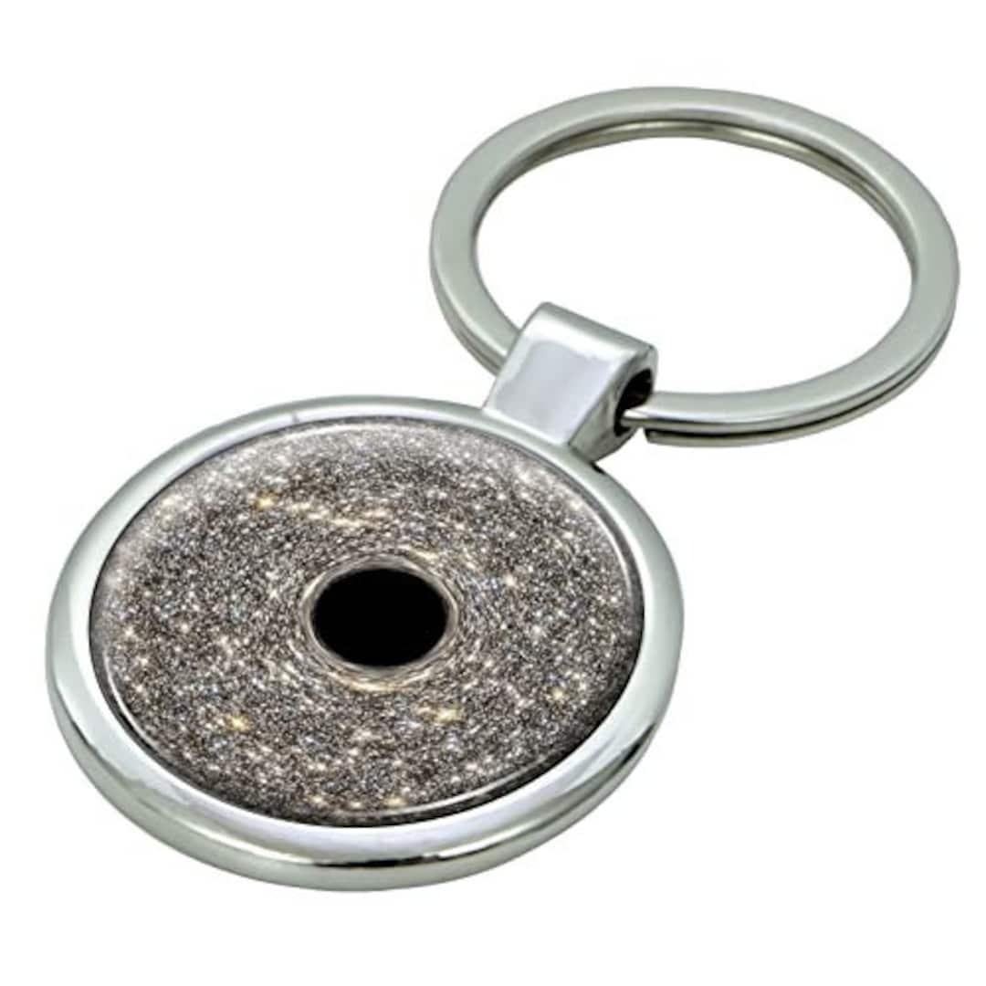 Black Hole Keychain With Epoxy Dome and Metal Keyring - Etsy