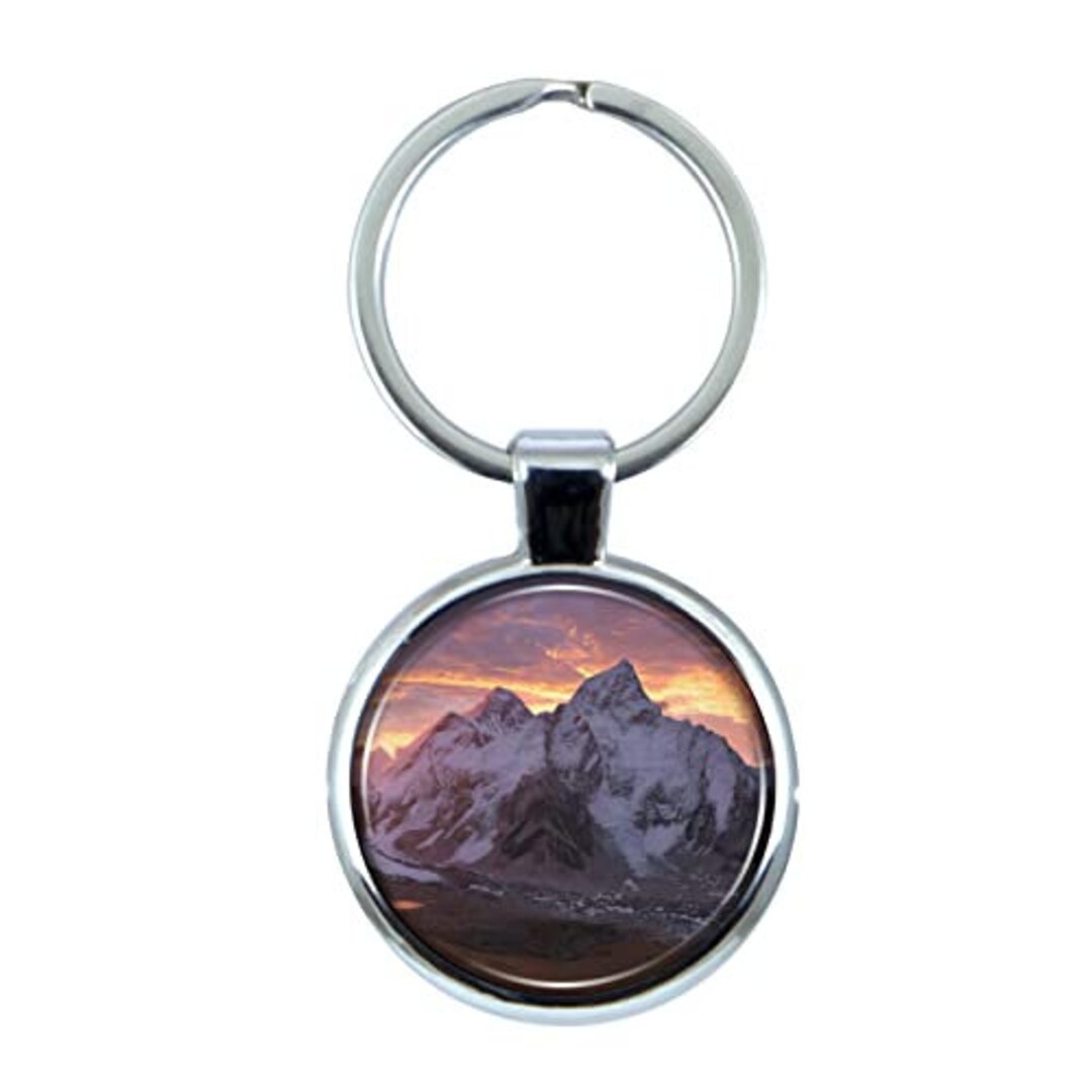 Mount Everest Keychain With Epoxy Dome and Metal Keyring - Etsy