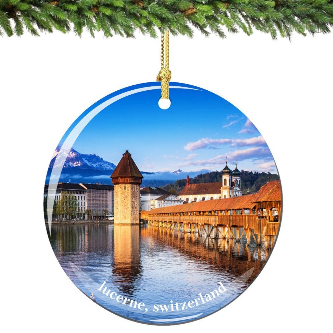 Lucerne Switzerland Christmas Ornament, Porcelain 2.75 Inch Swiss ...