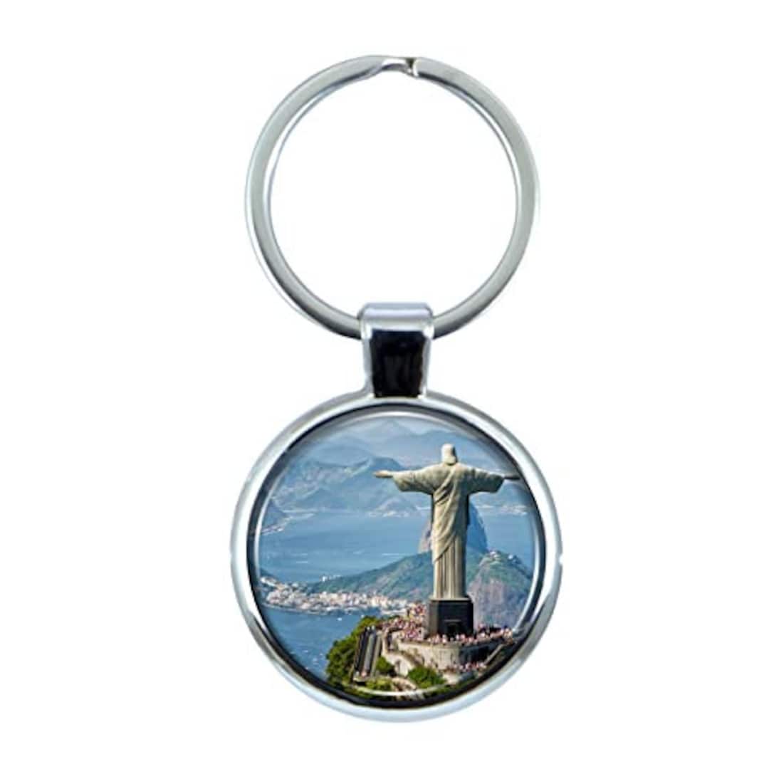 Rio De Janeiro Keychain With Epoxy Dome and Metal Keyring - Etsy
