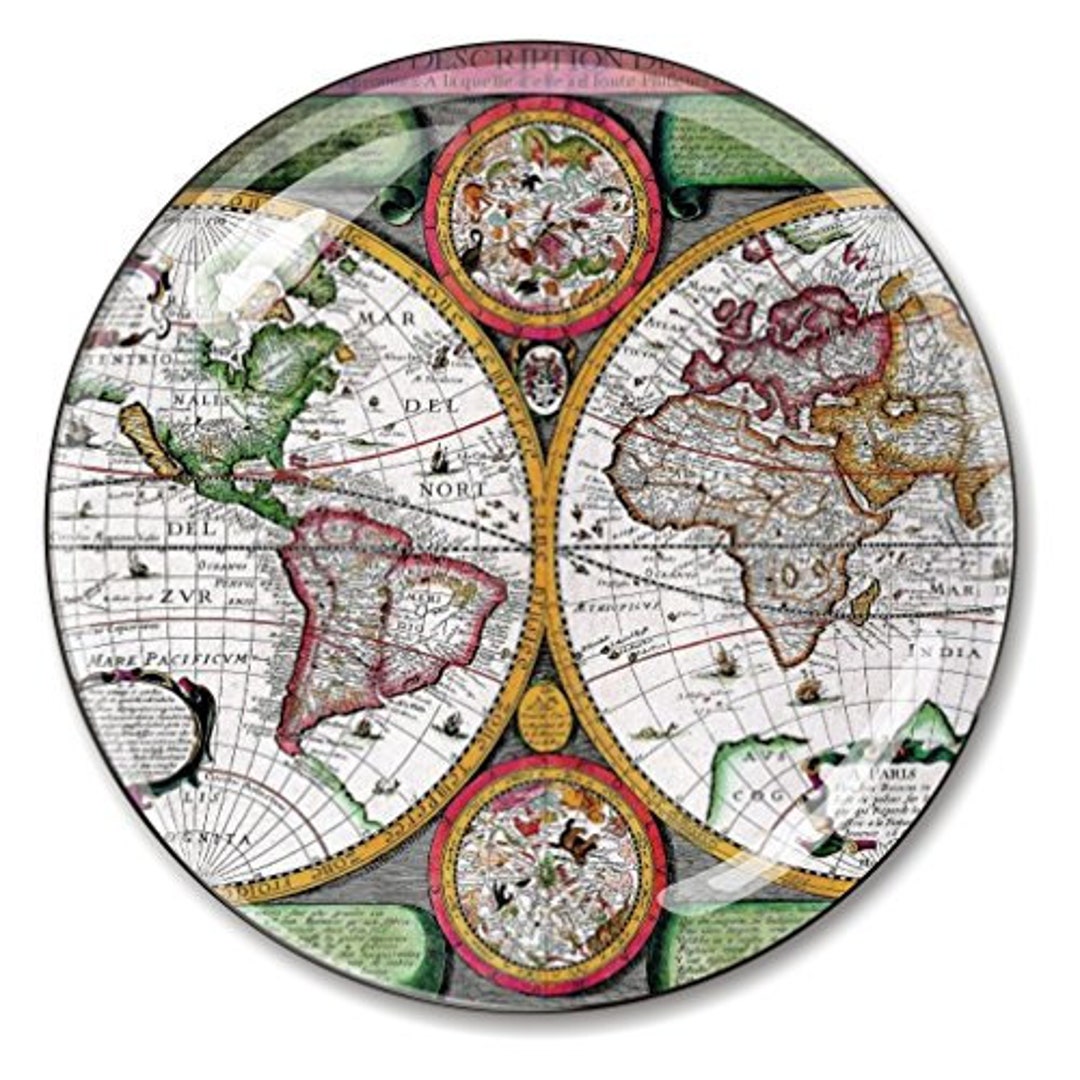 Antique World Map Paperweight Crystal 3 Inches - Etsy