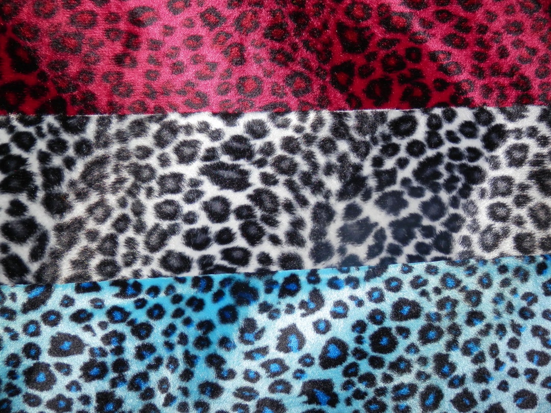 3 Pcs (avg 9"x13.5") Cheetah Animal Print Velboa Short Pile Fabric ...