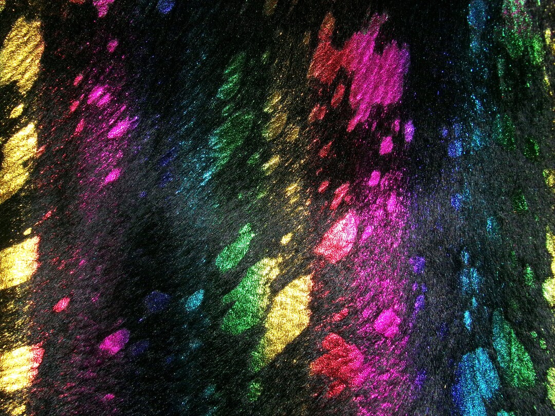12"x24" Black Rainbow Acid Washed Hair on Cowhide Avg 1.2mm Thick #2 - Etsy