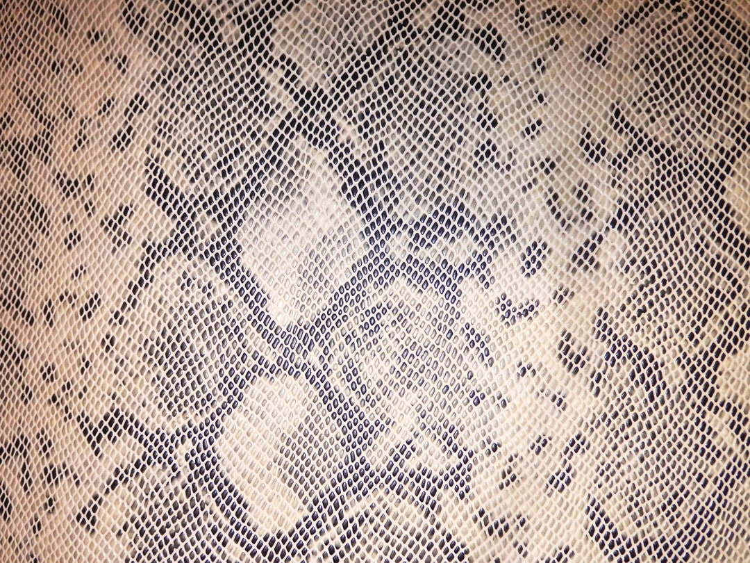 12"x12" Cream & Black **VINYL** Snake Embossed Faux Leather Fabric #1 ...