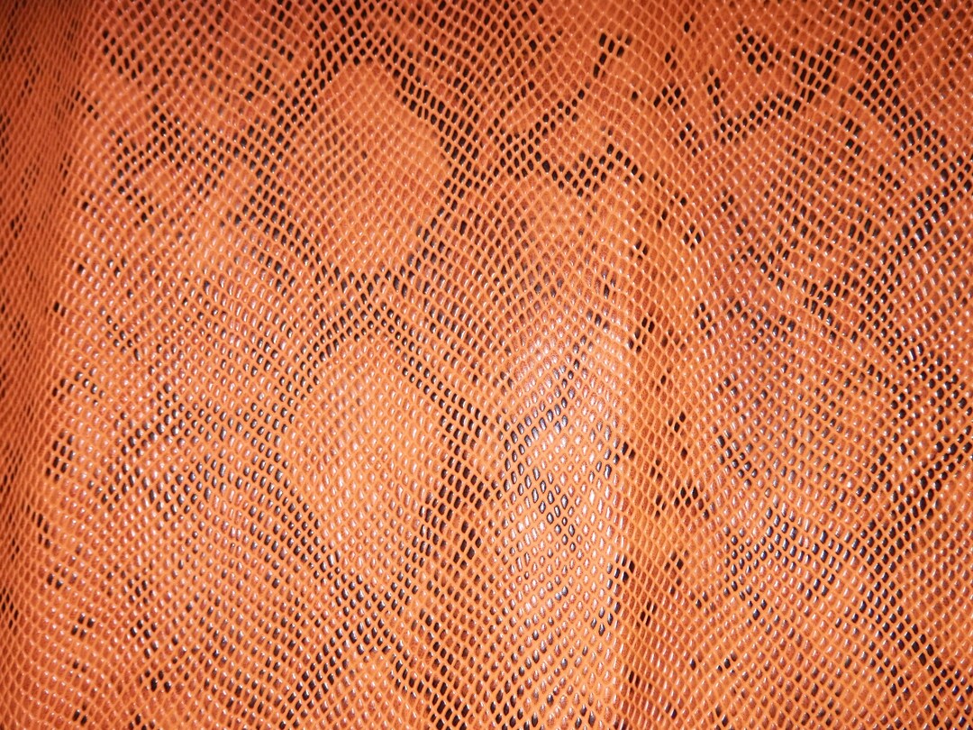 12x12 Rust Orange VINYL Snake Embossed Faux Leather Fabric 3 - Etsy