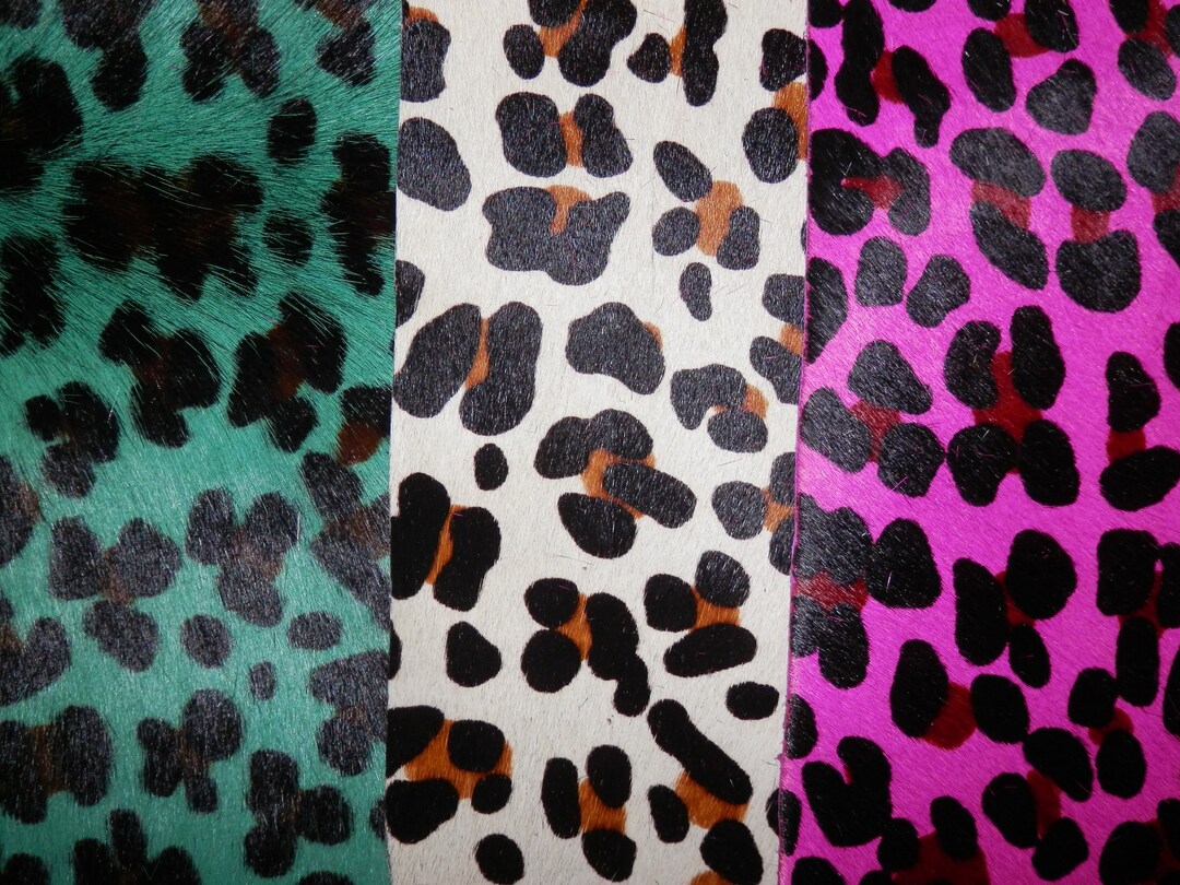 12"x12" 3 Pieces Leopard Print on Hair on Cowhide Avg 1 - 1.2mm Thick ...