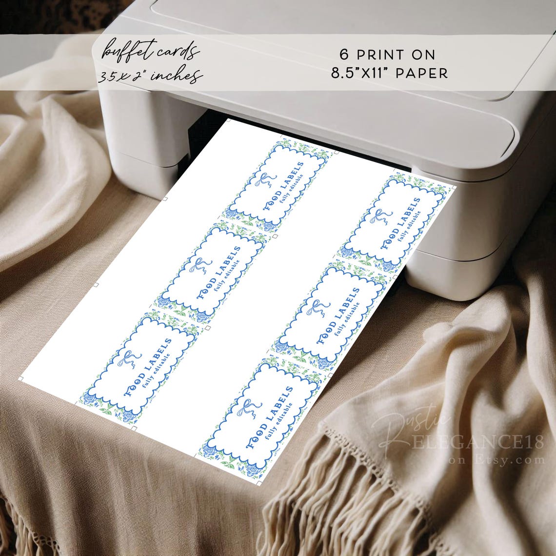 Bow Graduation Template Buffet Card • INSTANT DOWNLOAD • Food Table ...