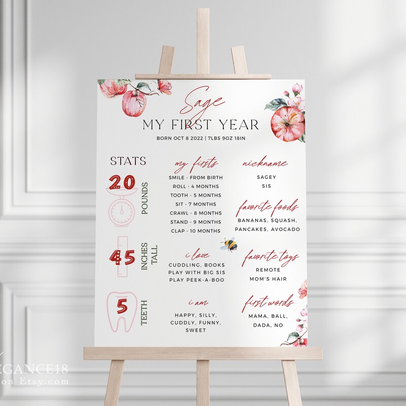 Apple First Birthday - Etsy