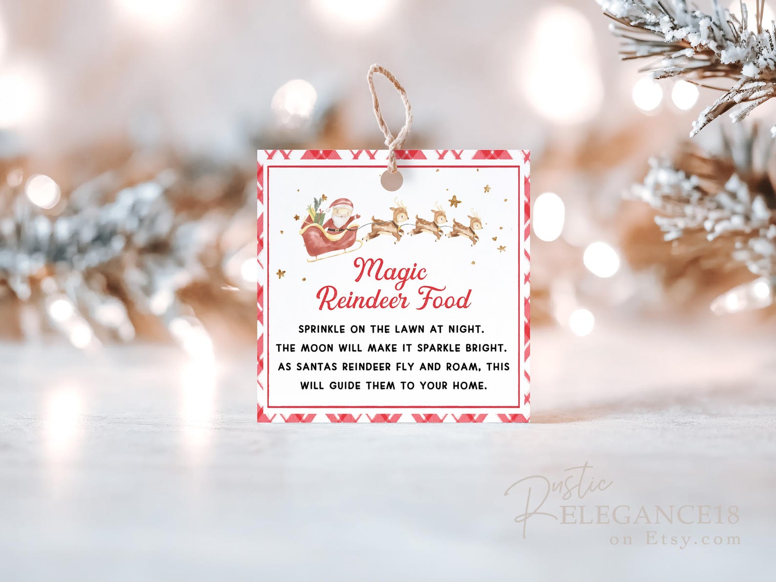 Favor Printable Magic Reindeer Food Label Tag Christmas Gift Tag Kids ...