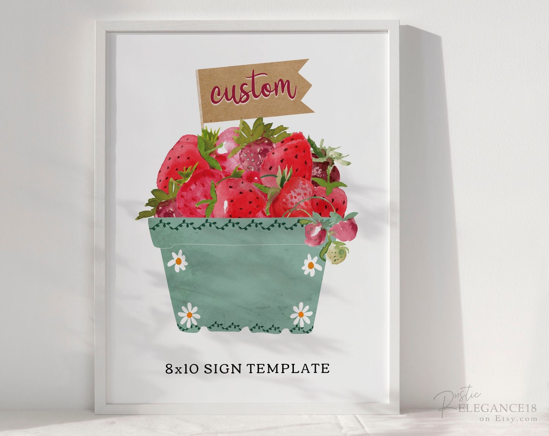 Editable Strawberry Sign File • Farmer's Market Sign • Berry First Sign ...