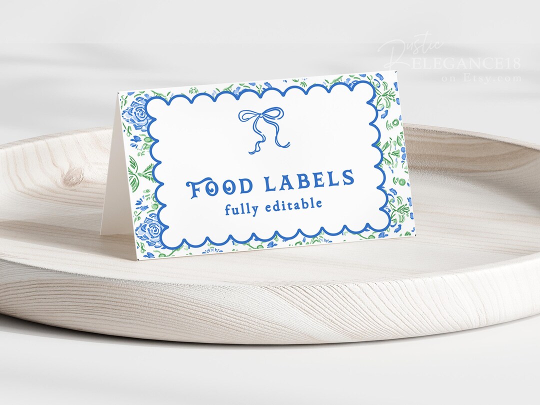 Bow Graduation Template Buffet Card • INSTANT DOWNLOAD • Food Table ...
