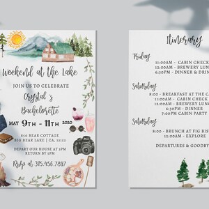 Summer Weekend at the Lake Invitation & Itinerary Template ...