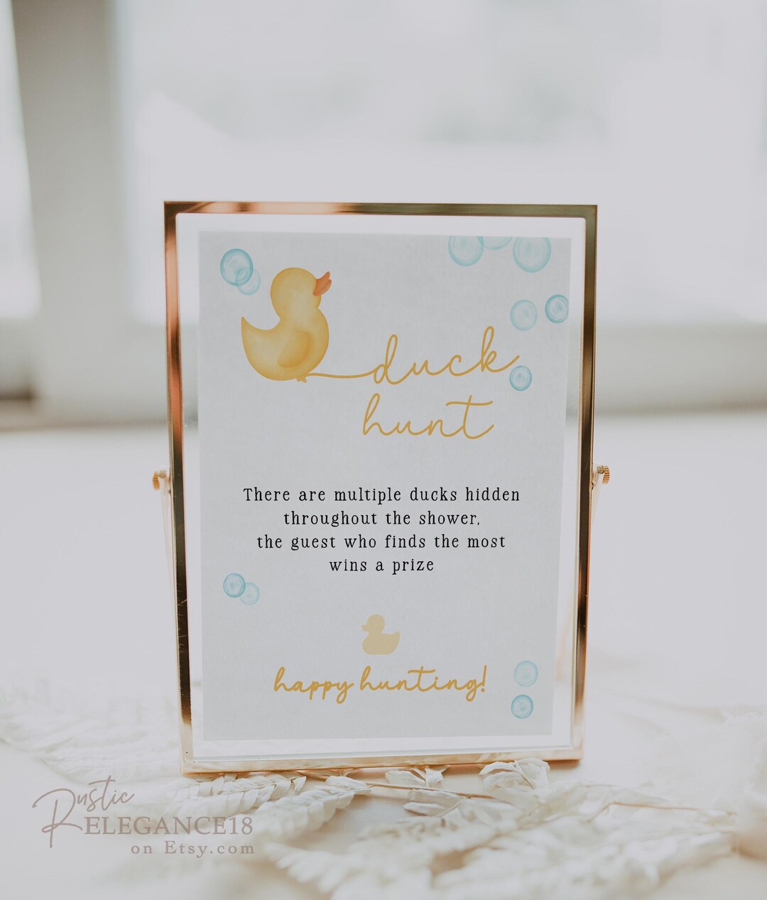 Duck Hunt Baby Shower Game Sign • Find the Rubber Ducky • Duckling ...