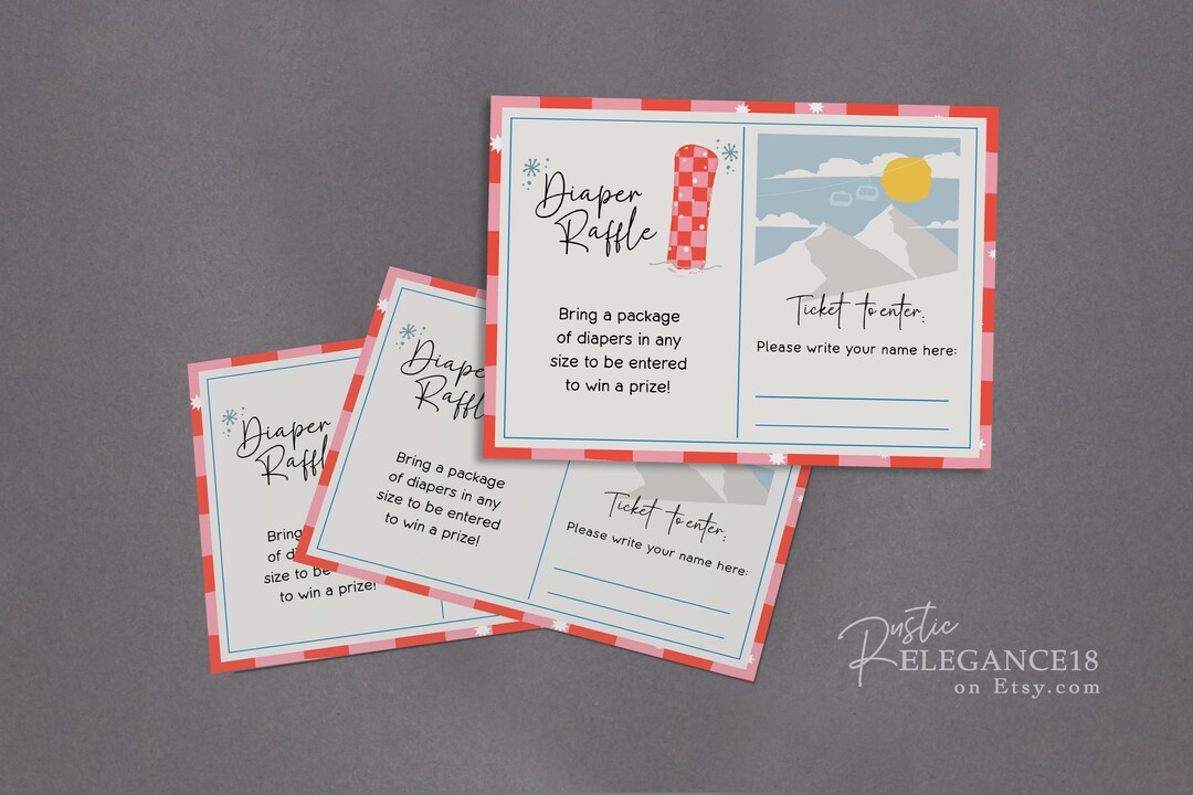 Baby on Board Silhouette Diaper Raffle Insert • Coed Baby • Snowboard ...