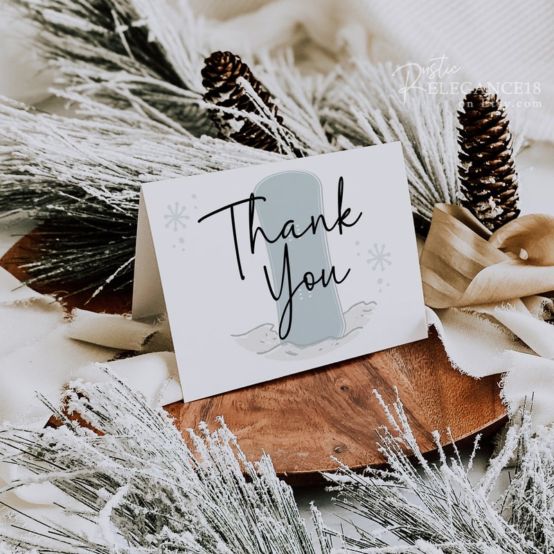 Snowboard Thank You Card - Etsy