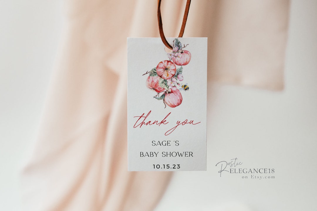Apple of Our Eye Baby Shower Favor Tag Template • Apple Baby Shower ...