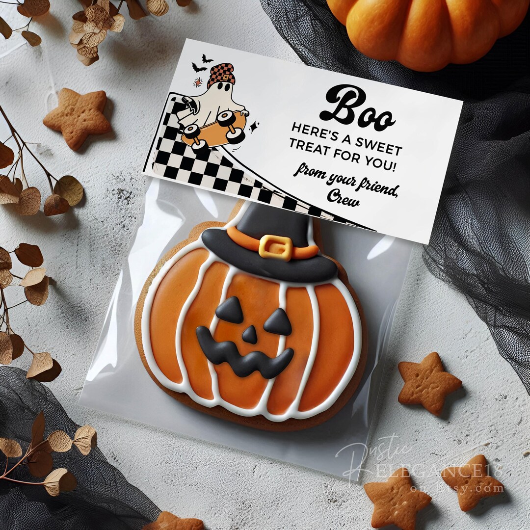 Editable Halloween Treat Bag Topper One Spooky Dude • Boy 1st Birthday ...
