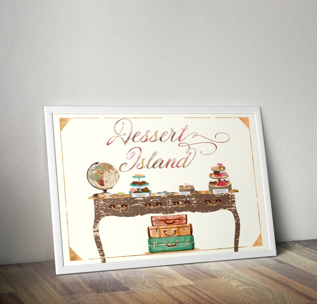 Dessert Island Sign Vintage. Travel Print. Travel Poster.8x10".vintage ...