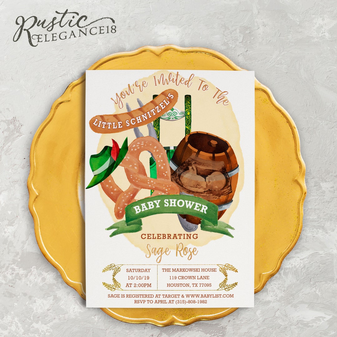 Little Schnitzel Baby Shower Invite Wurst Party Ever Beer Invite Custom ...