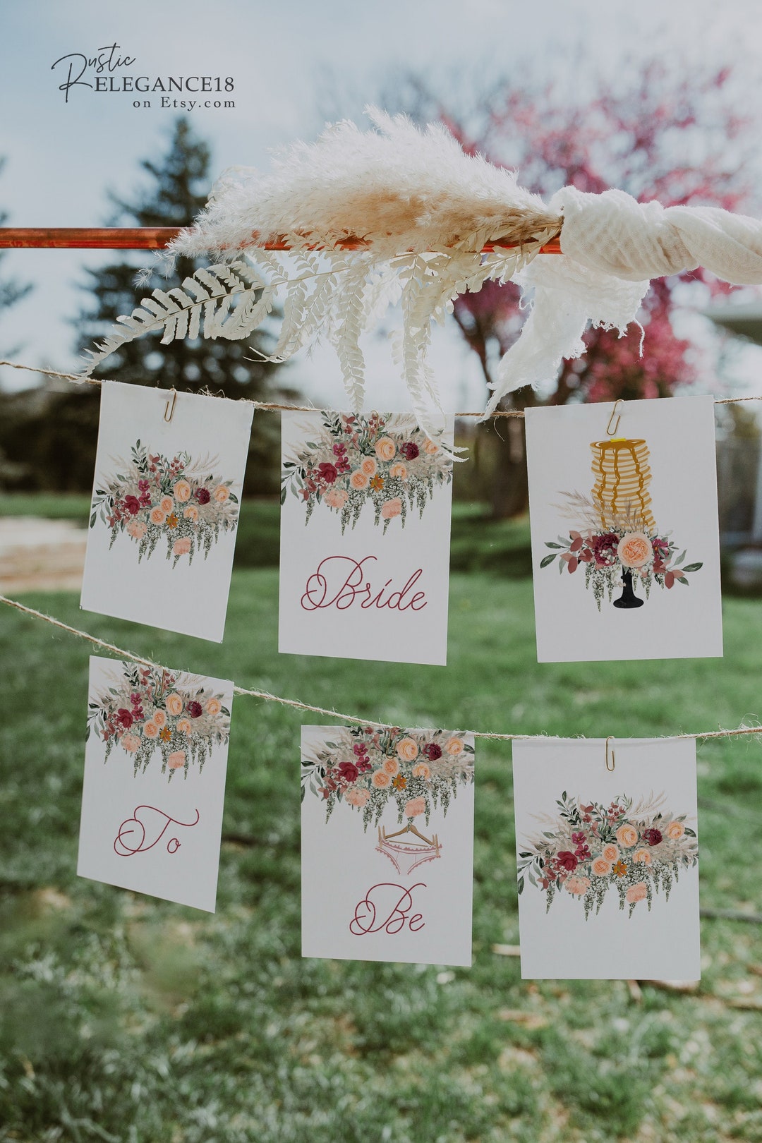 Rosey Boho Bride to Be Banner. Lingerie Banner | Editable Template - Etsy